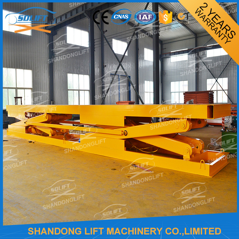 Red Grey 10T Heavy Loading Automotive Scissor Lift For Ungerground